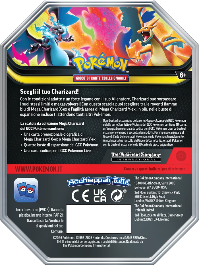 Pokémon 2026 Spring ex Tin Mega Charizard XY ex Bundle (IT) – Pokecard ...